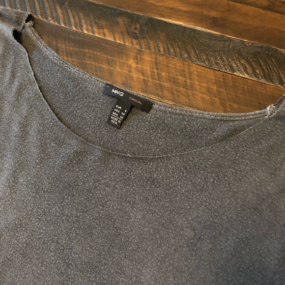 Mango | Tops | Mng Boatneck Grey Tee | Poshmark